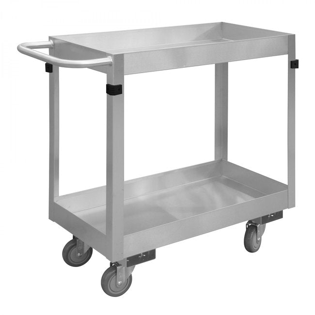 DURHAM MFG SRSC32016302ALU4PU Stainless Steel Stock Cart, 2 Shelves ...